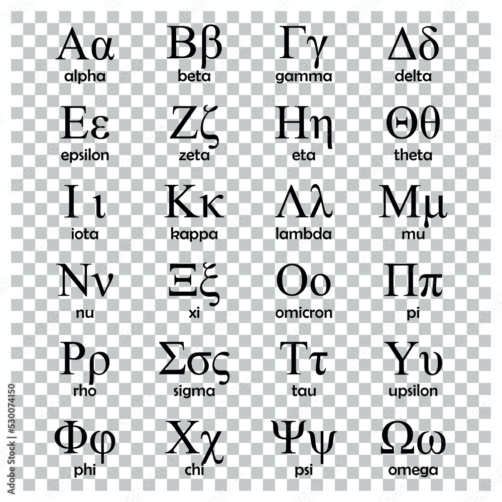 Greek Alphabet and Symbols (Useful for Education and Schools), vector ...