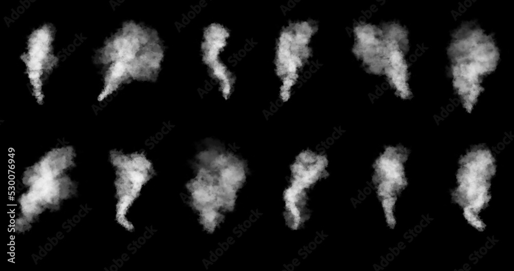 Smoke effect. Smoke set isolated on black background. Design Elements ...