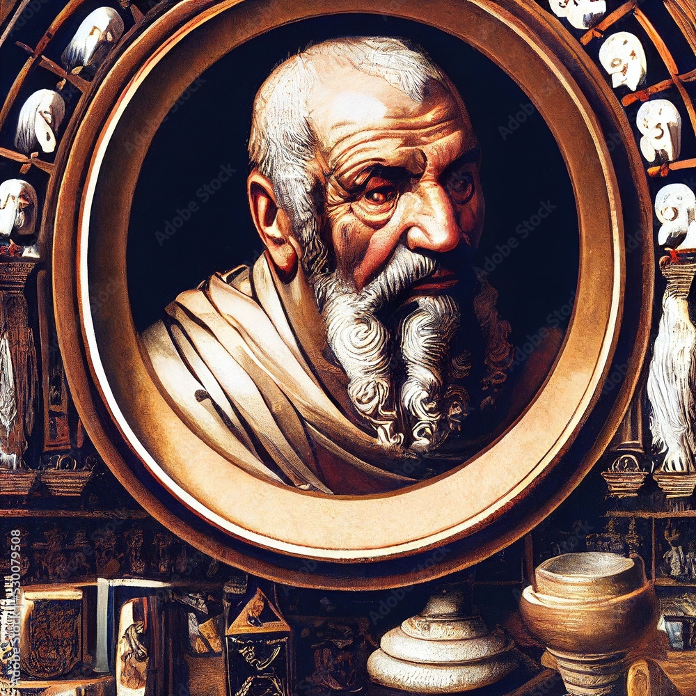 Lucius Annaeus Seneca the Younger, Roman philosoper, working in his ...
