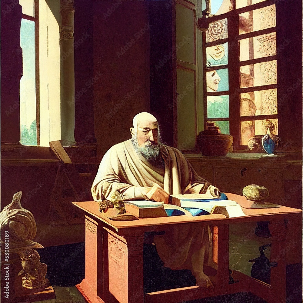 Lucius Annaeus Seneca the Younger, Roman philosoper, working in his ...