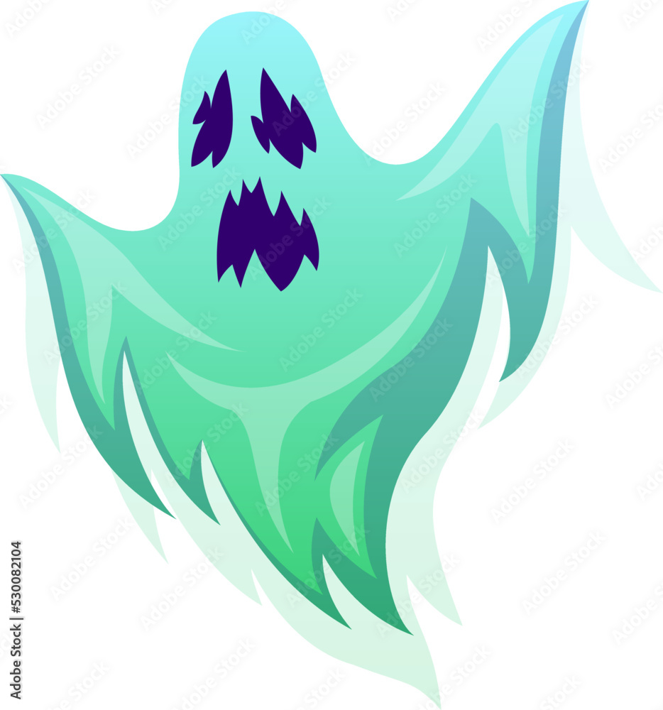 Ghost character. Halloween cartoon decor element, scary ghostly monster ...