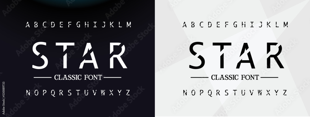 STAR Sports minimal tech font letter set. Luxury vector typeface for ...