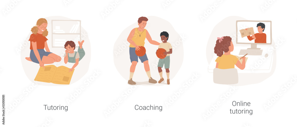 Teenage jobs isolated cartoon vector illustration set. Teenager ...