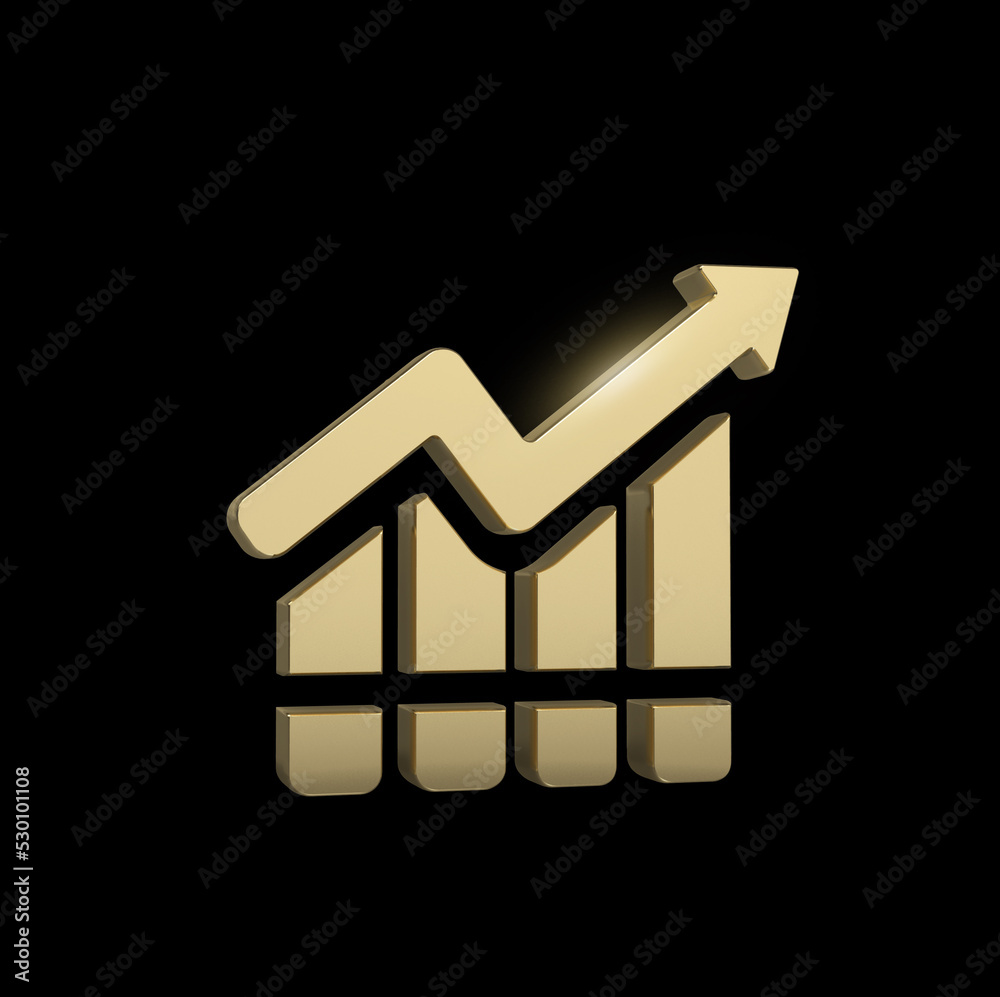 Upward going graph representing economic growth. Decent Work and ...