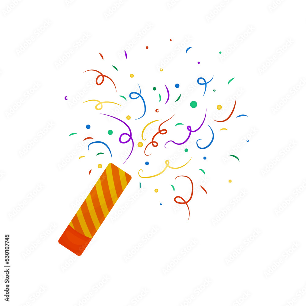 Festive sticker with confetti for birthday or any other holiday, for ...