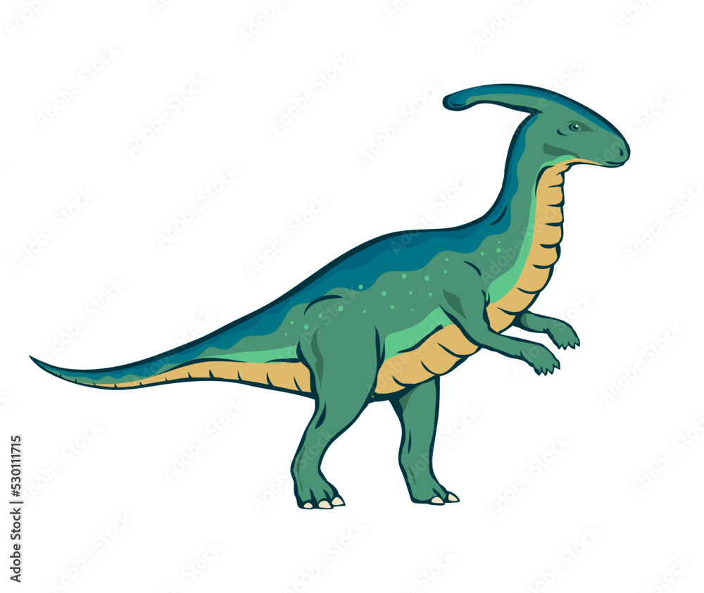 Ancient pangolin parasaurolophus. Prehistoric animal with a horn on ...