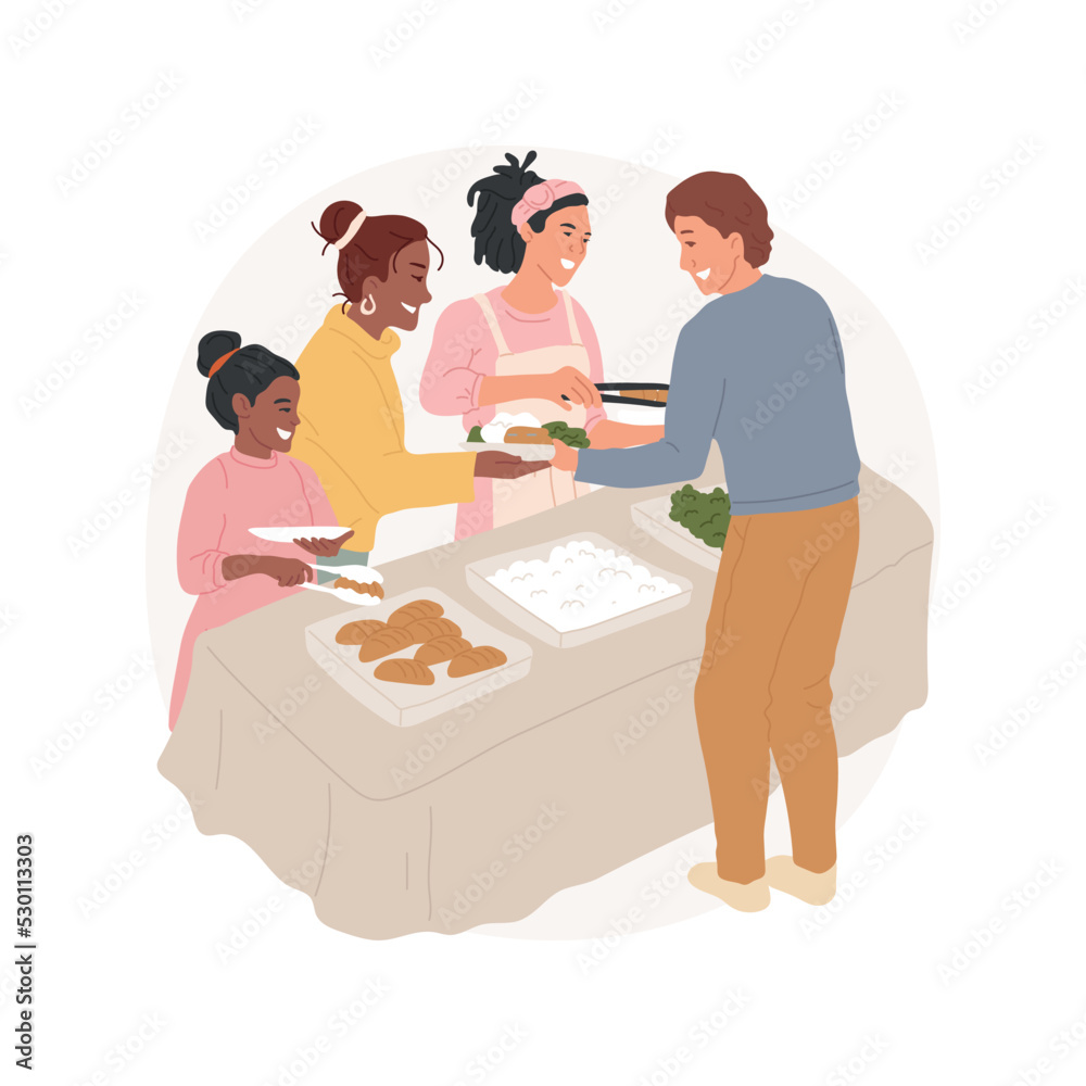 Helping others isolated cartoon vector illustration. Smiling people ...