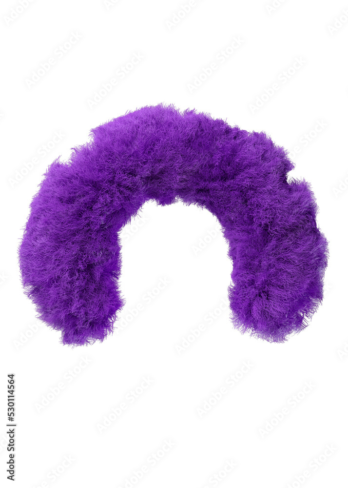 3d rendering fluffy purple abstract png shape isolated on transparent ...