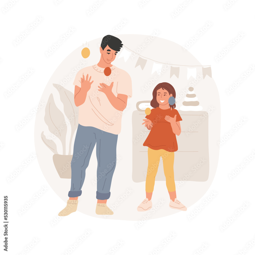 Learn to juggle isolated cartoon vector illustration. Kid learning ...
