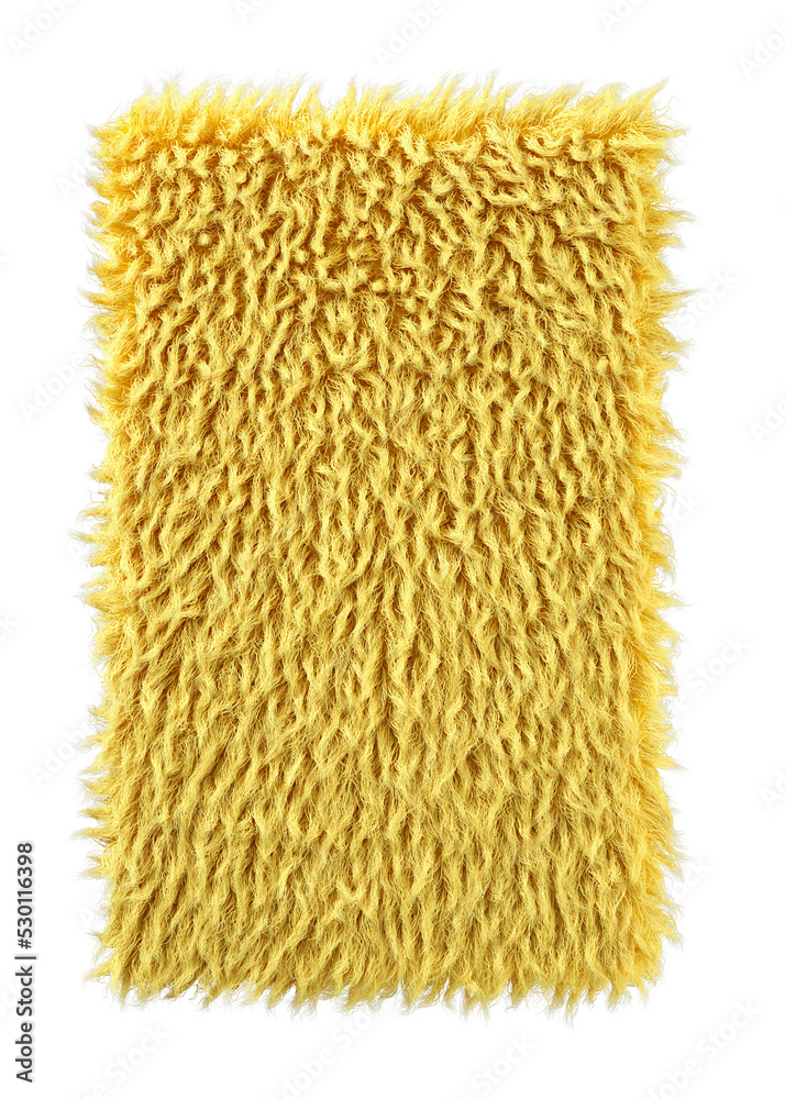 3d rendering fluffy yellow abstract png shape isolated on transparent ...