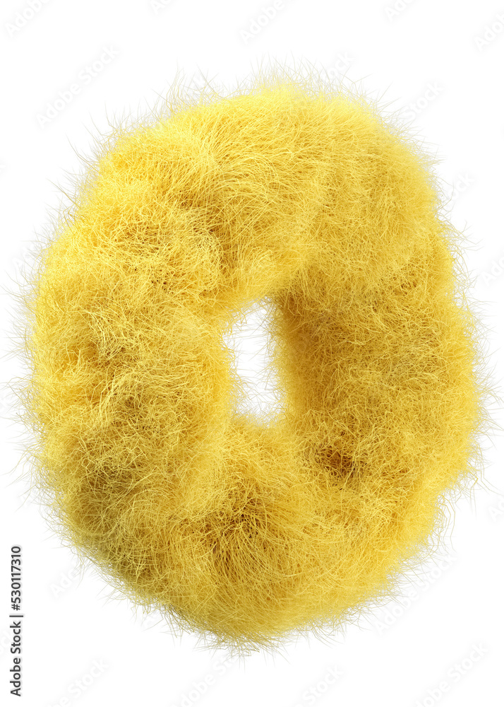 3d rendering fluffy yellow abstract png shape isolated on transparent ...