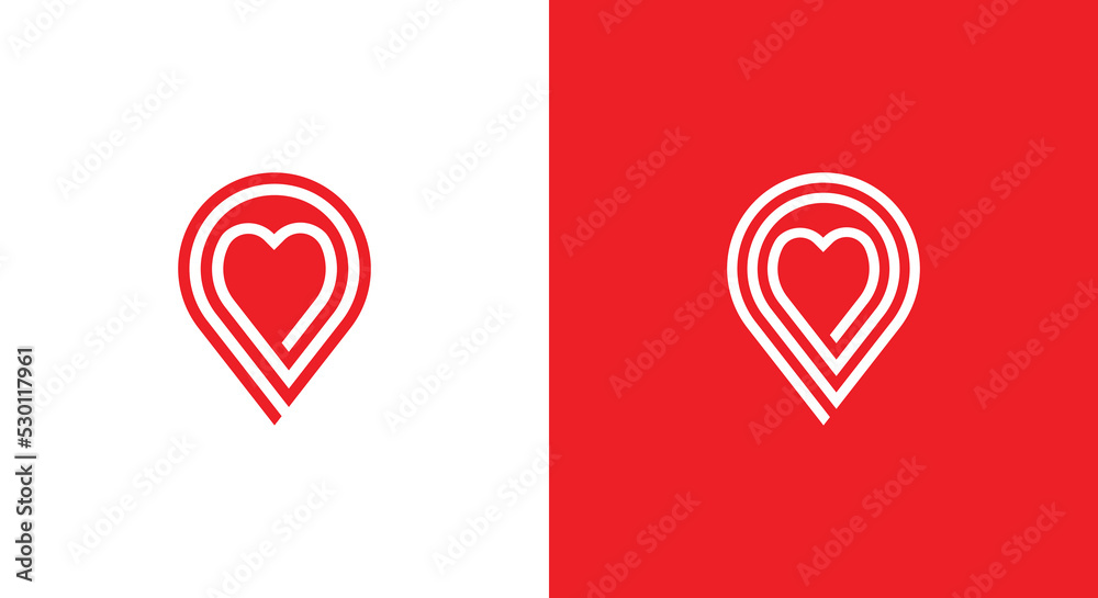 Heart Pin Logo Concept symbol sign icon Element Design. Love, health ...