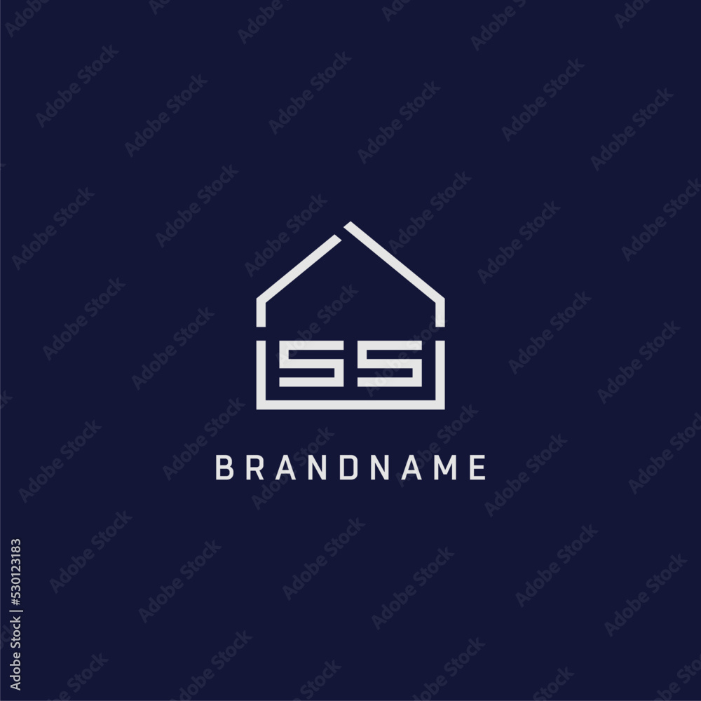 Initial letter SS roof real estate logo design ideas Stock Vector ...