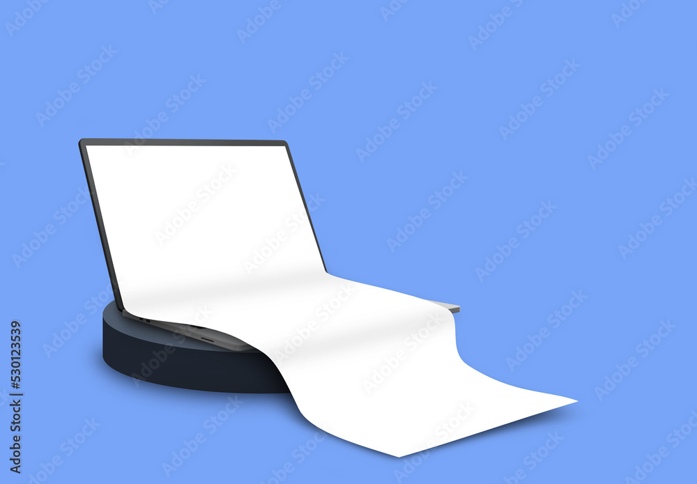 Laptop with Long Screen Scroll Mockup Stock Template | Adobe Stock