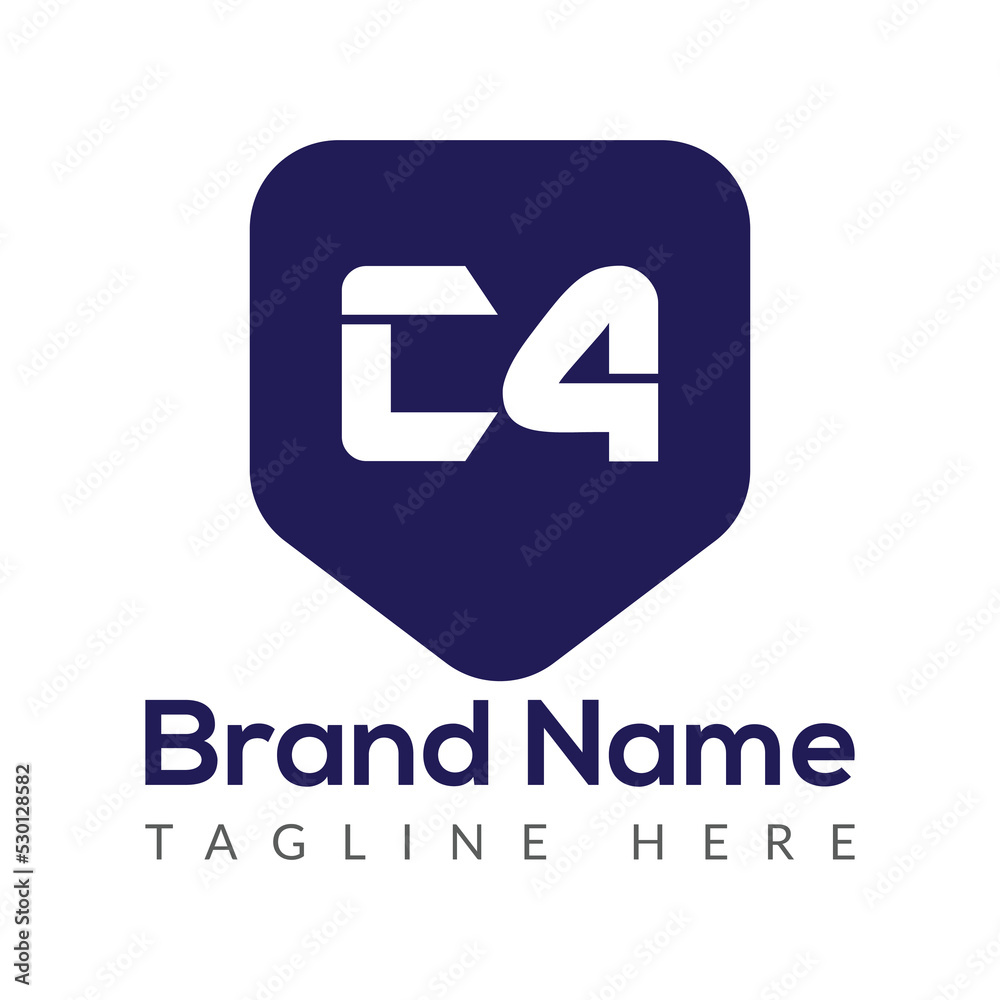 Abstract C4 letter modern initial lettermarks logo design Stock Vector ...