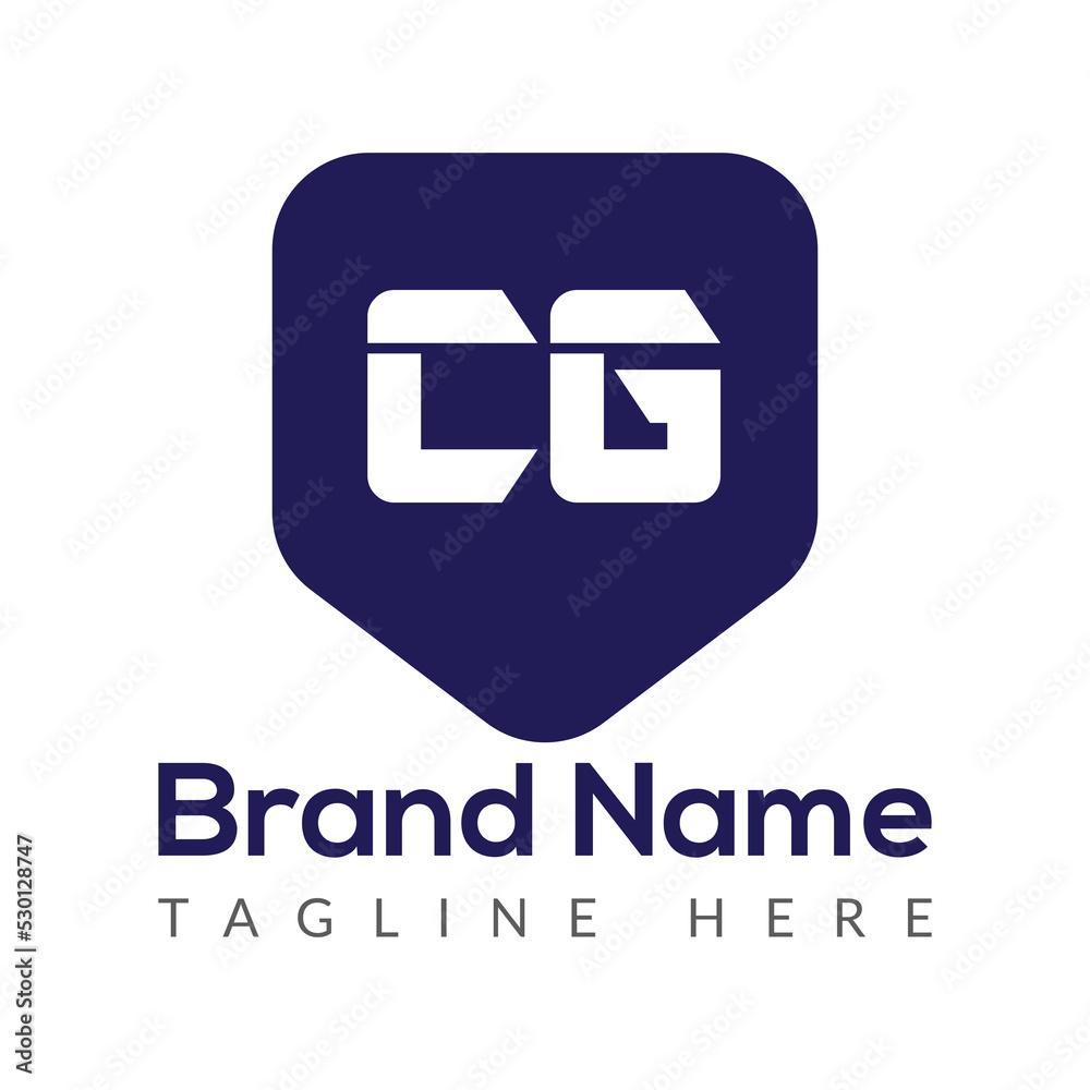 Abstract CG letter modern initial lettermarks logo design Stock Vector ...