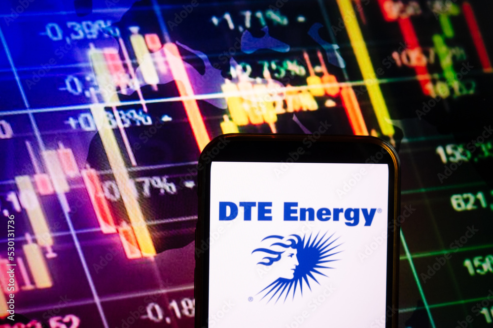 KONSKIE, POLAND - September 10, 2022: Smartphone displaying logo of DTE ...