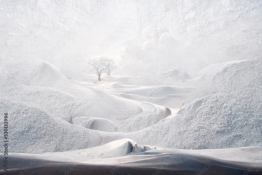 A calm scene showing a beautiful white background illustration which ...