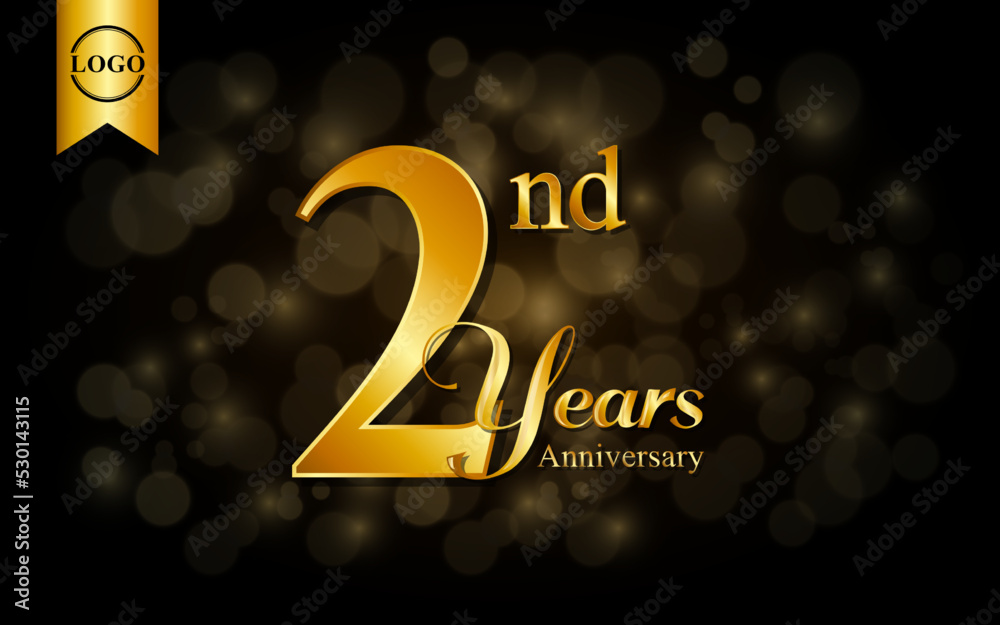 Vetor de 2nd anniversary template design. for booklet, leaflet ...
