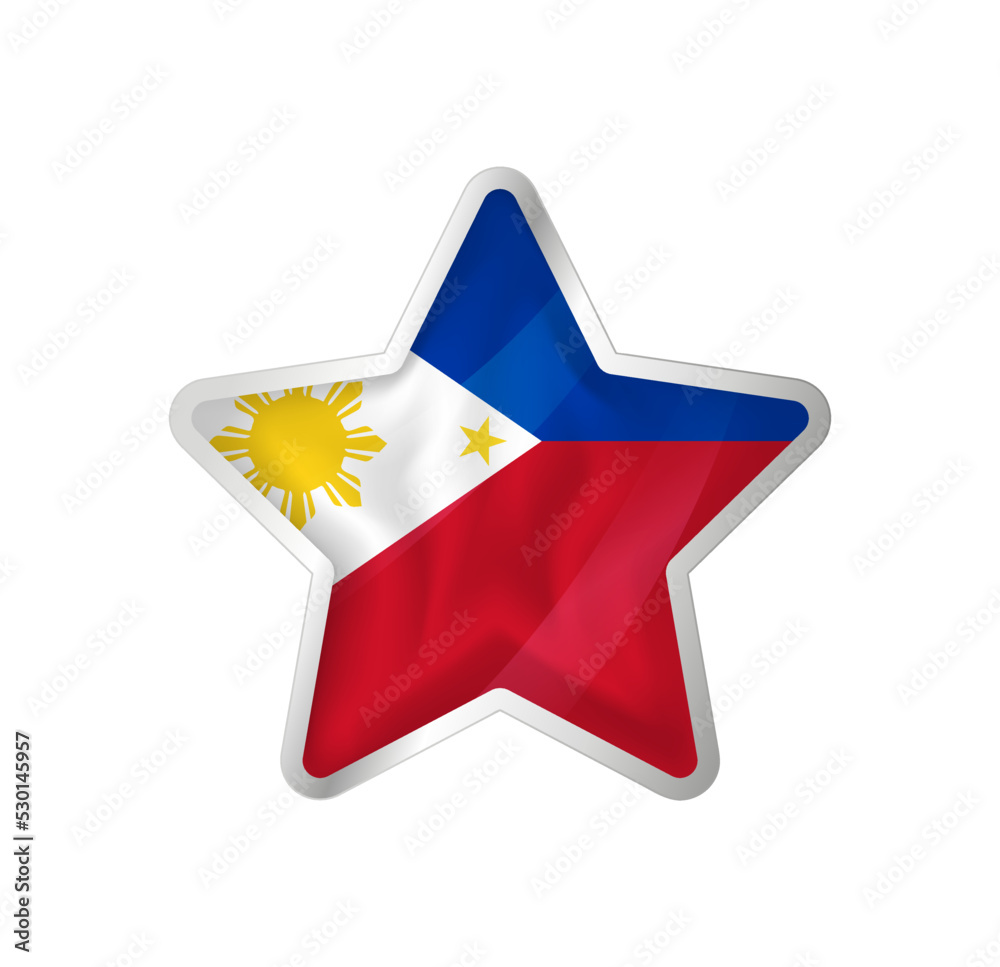 Philippines flag in star. Button star and flag template. Easy editing ...
