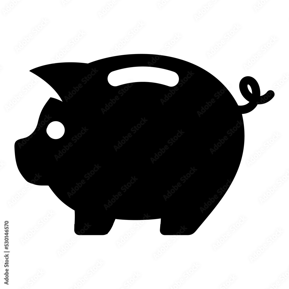 Logotipo ahorro. Silueta de hucha cerdito aislada Stock Illustration ...