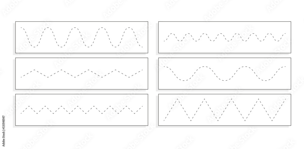 waves tracing practice page for kids Stock Vector | Adobe Stock
