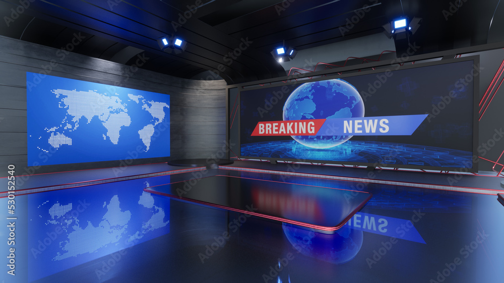 Virtual Studio 2267_News Studio, Backdrop For TV Shows .TV On Wall.3D ...