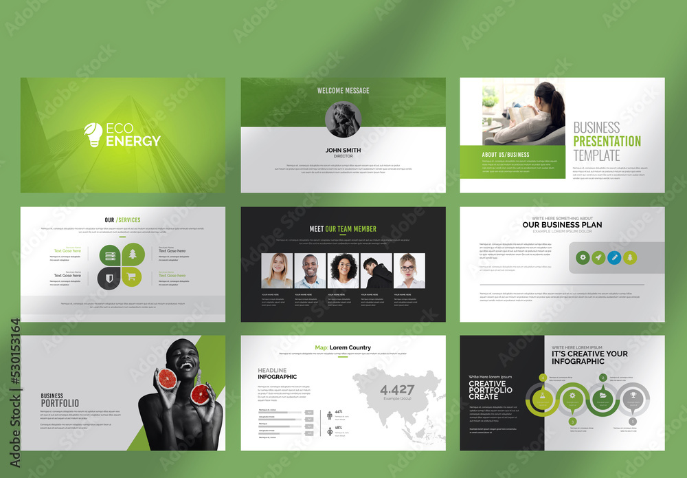 Clean Presentation Layout Stock Template | Adobe Stock