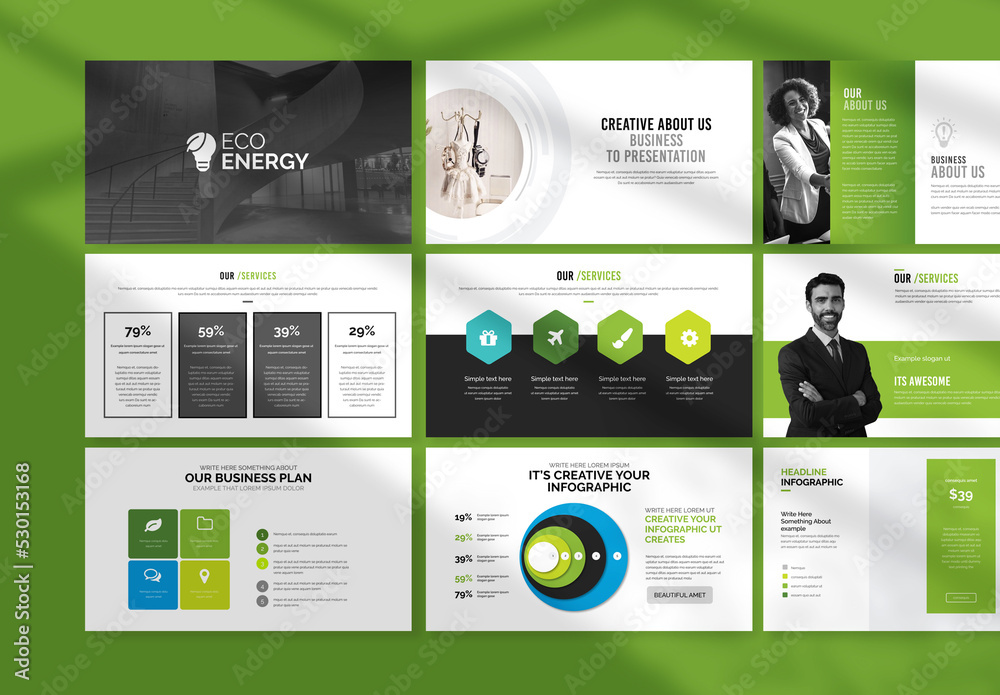 Clean Presentation Layout Stock Template | Adobe Stock