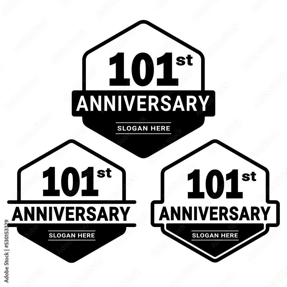 101 years anniversary celebration logotype. 101st anniversary logo ...