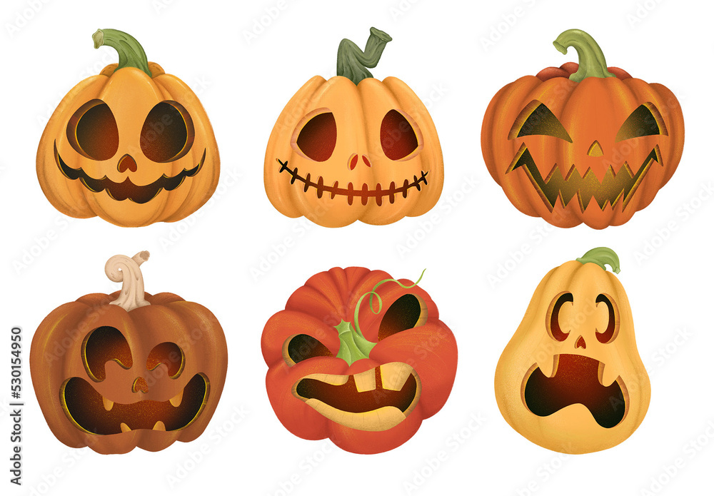Halloween Pumpkin Jack O Lantern Clipart Stock Template | Adobe Stock