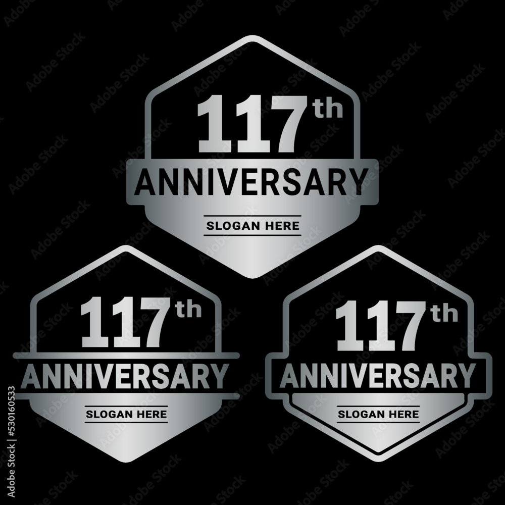 117 years anniversary celebration logotype. 117th anniversary logo ...