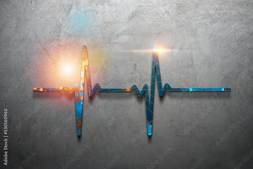 Ritmo cardiaco en 3D Stock Illustration | Adobe Stock