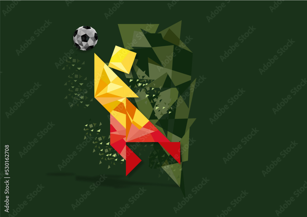 Football Soccer Vector Illustration in Green Background - players in ...