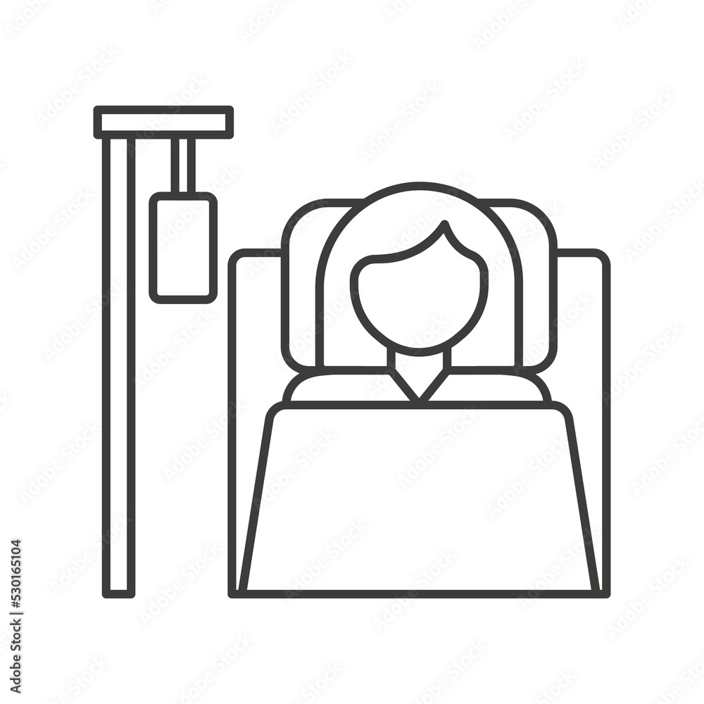 Hospitalisation concept line icon. Simple element illustration ...