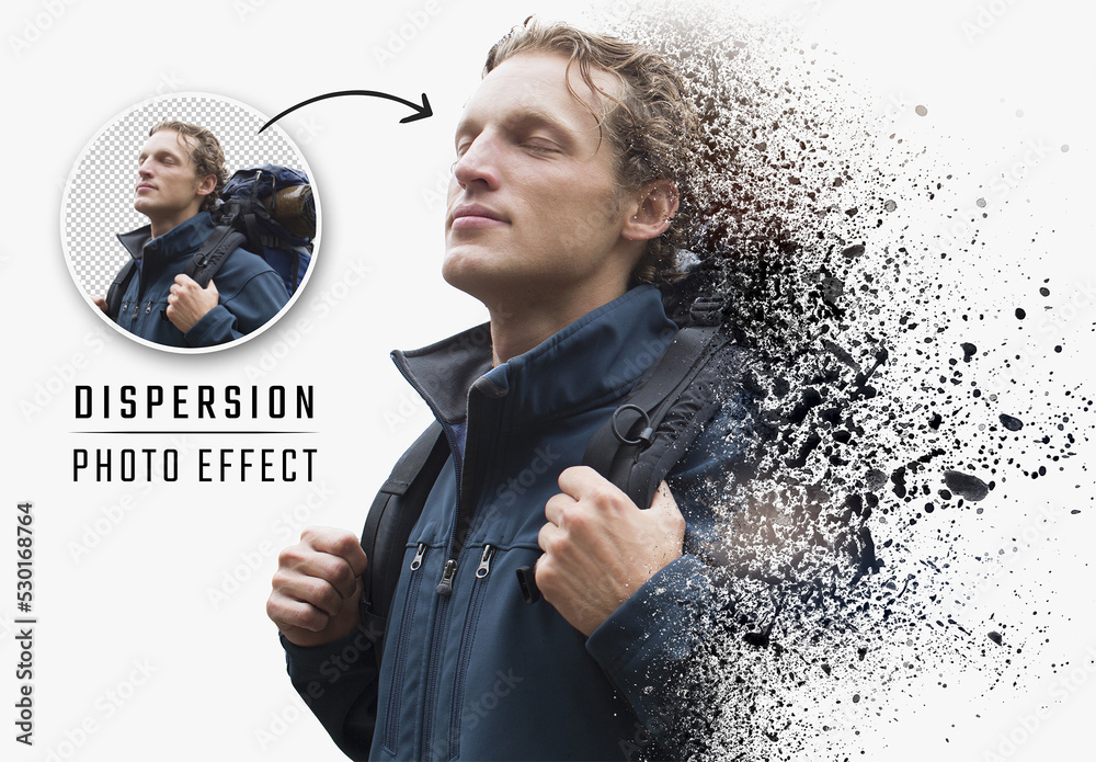 Dispersion Photo Effect with Paint Splash Mockup Stock Template | Adobe ...