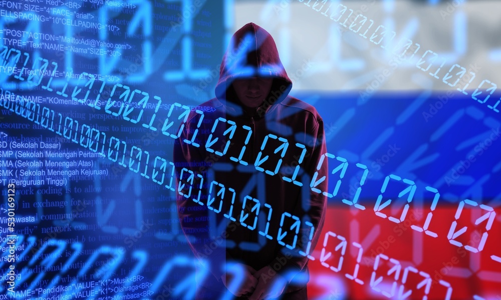 Russian killnet hacker concept with flag background Stock Photo | Adobe ...