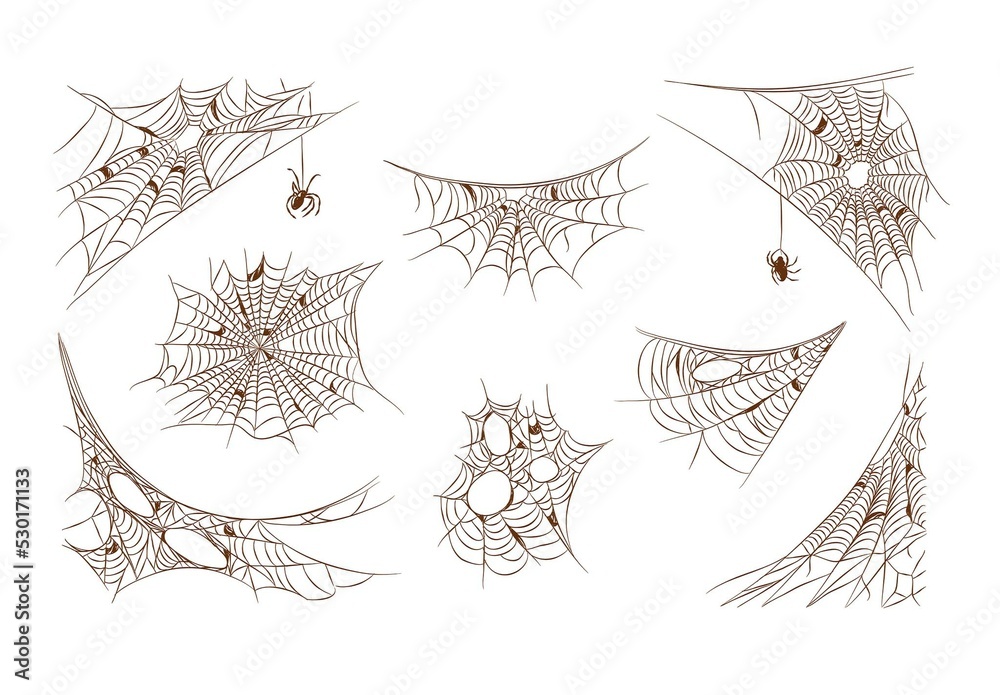 Spooky Spider Web Illustrations Stock Template | Adobe Stock