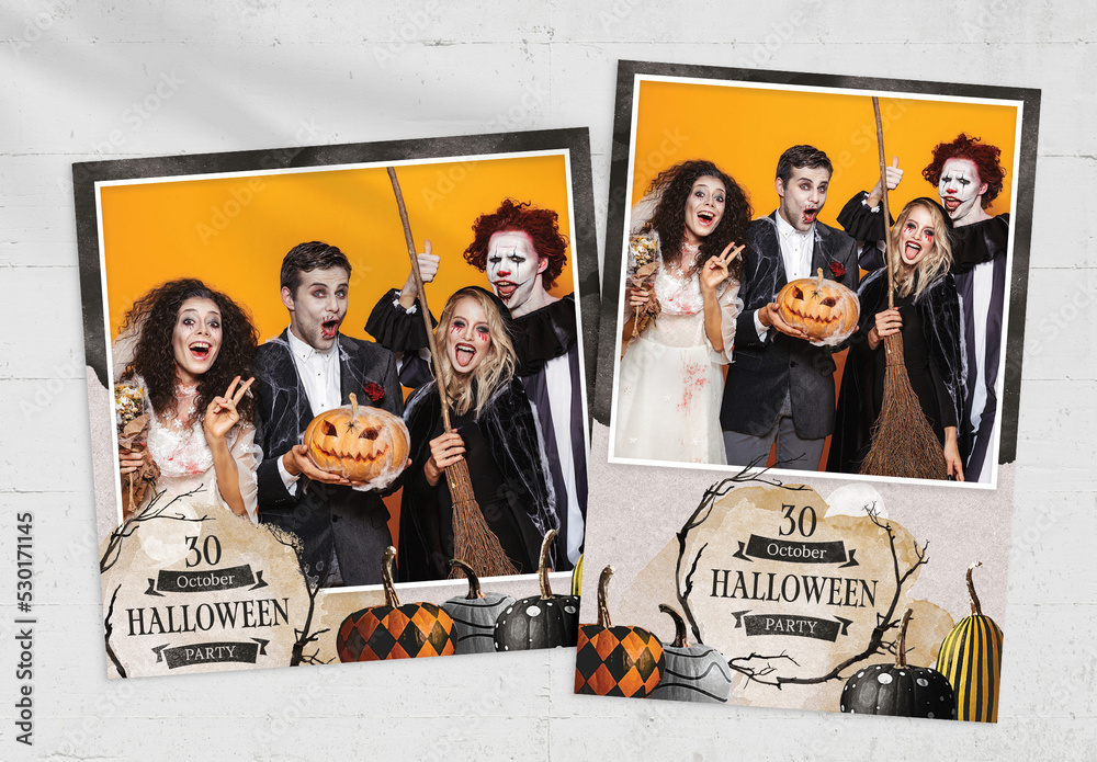 Halloween Photo Booth Layout Stock Template | Adobe Stock