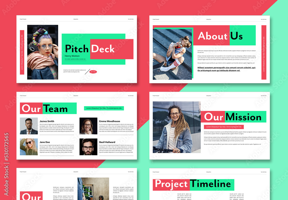 Pitch Deck Presentation Design Layout Stock Template | Adobe Stock
