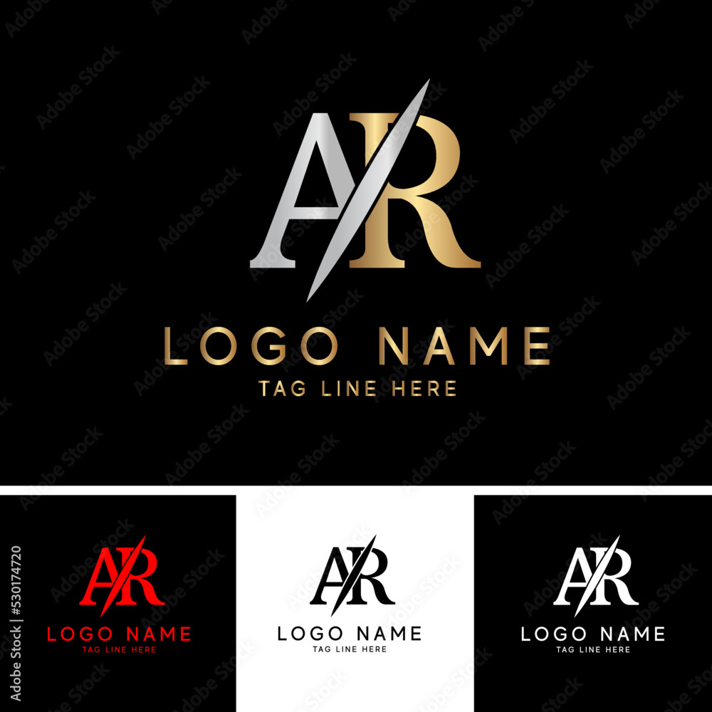 Letter AR logo design template elements Stock Vector | Adobe Stock