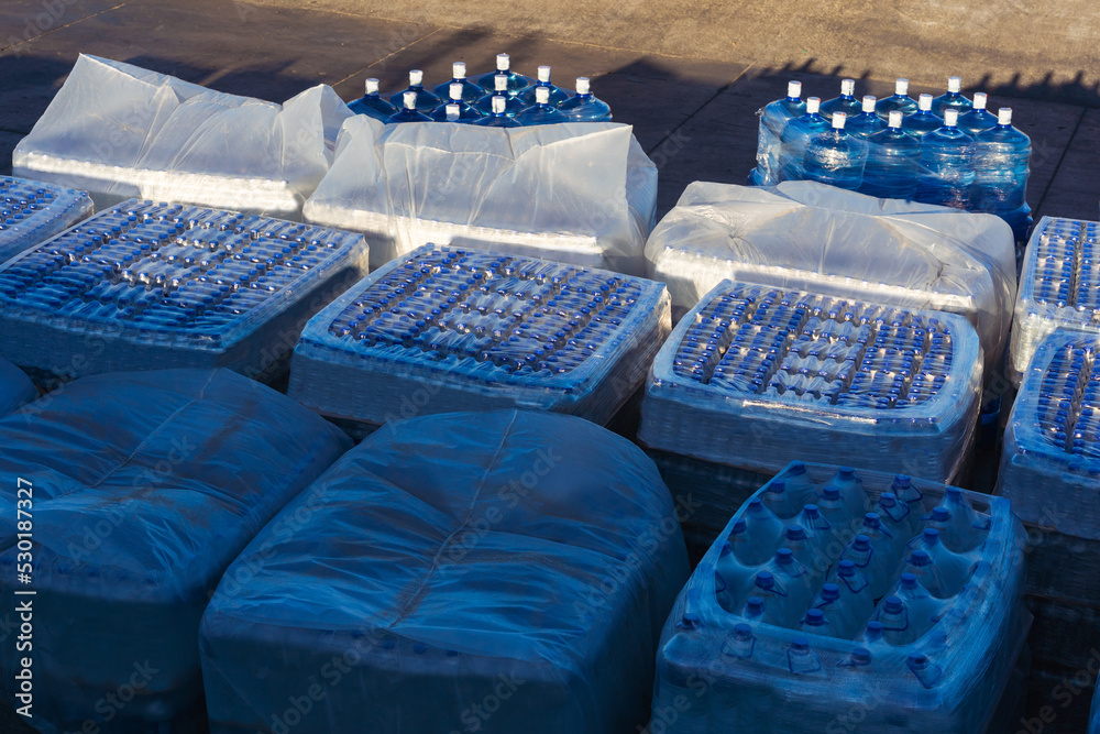 delivery of drinking water to the island in istanbul. replenishment of ...