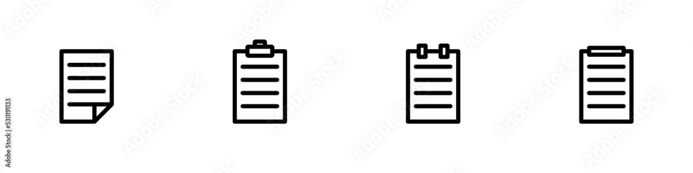 Conjunto de iconos de documento. Hoja de documento de diferentes ...