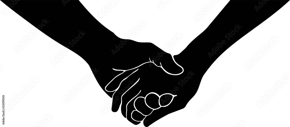 hands of a couple are holding each other, meaning the togetherness and ...