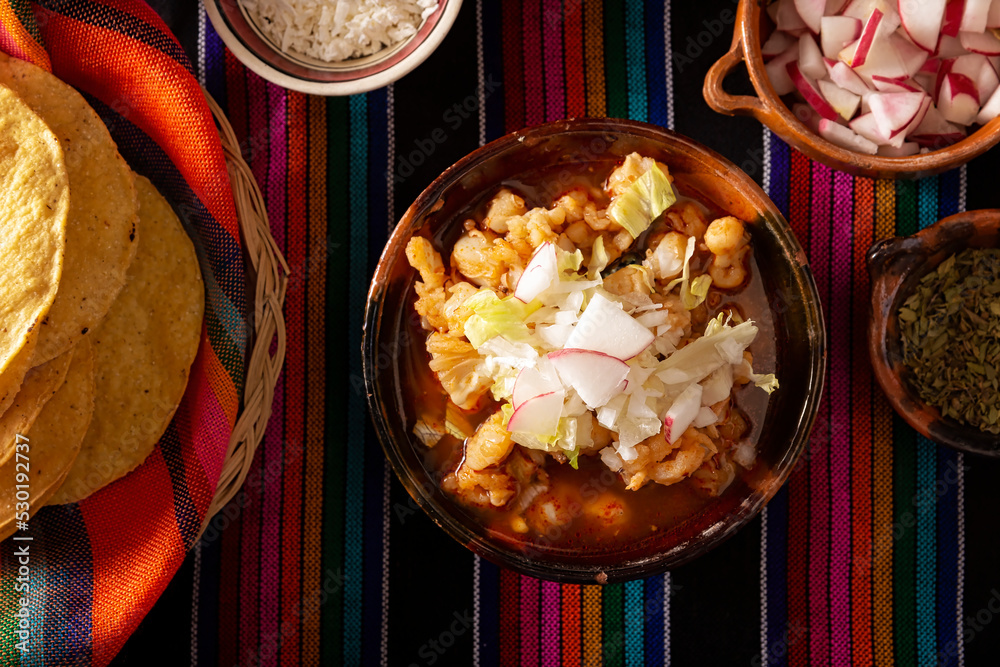 Pozole Rojo. Traditional mexican stew very popular in mexico and ...