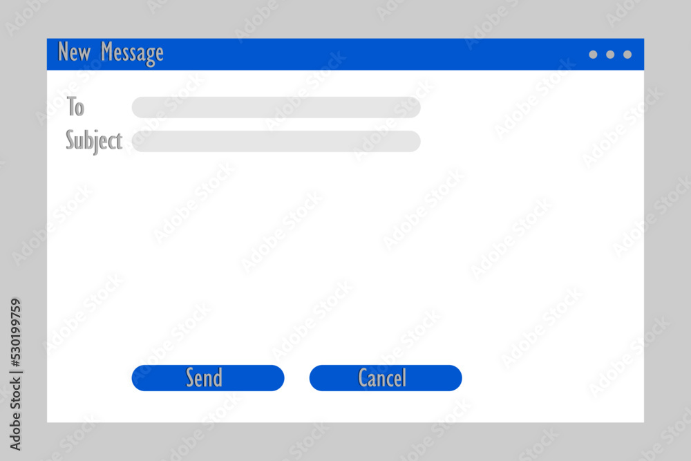 window browser new message. Email icon. White text box. Vector ...