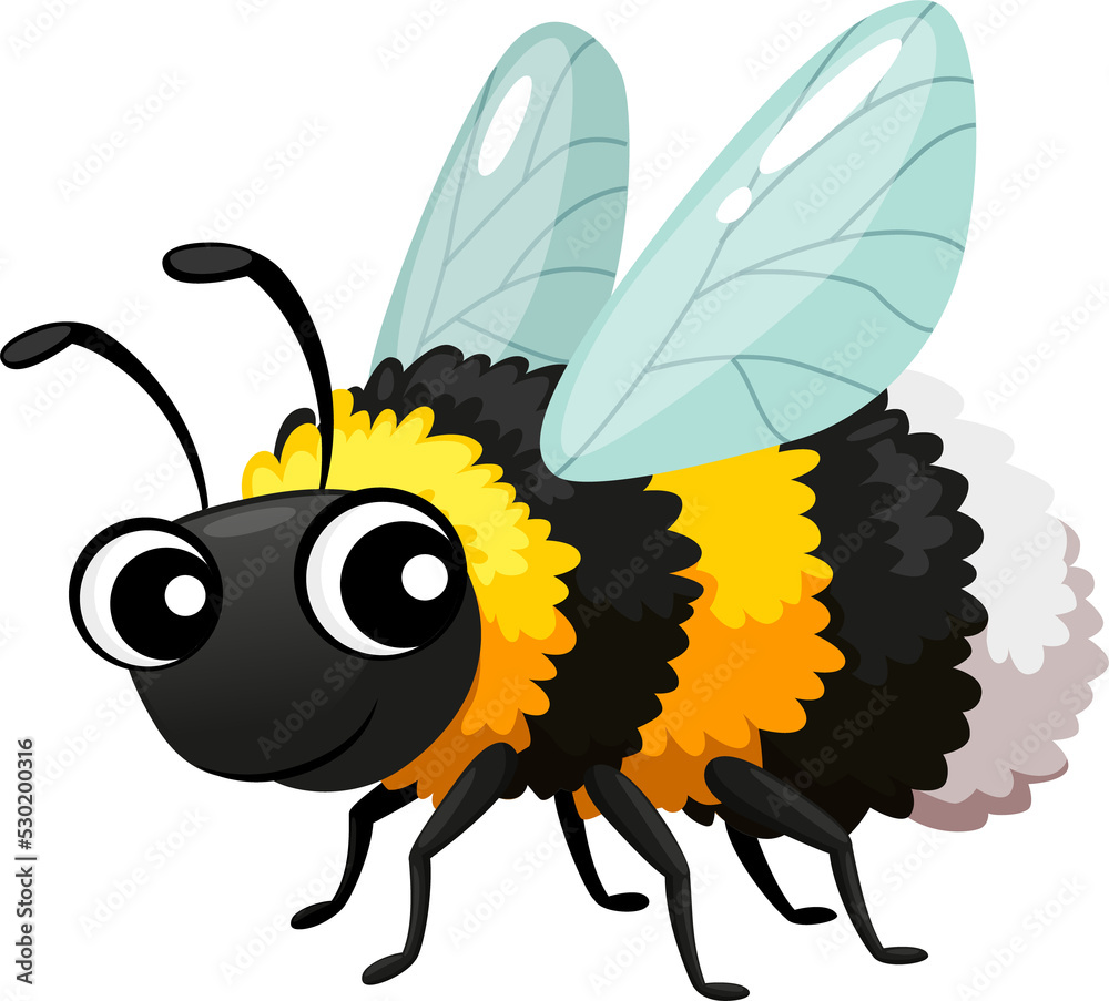 Cartoon bumble bee or humble-bee funny character Stock Illustration ...