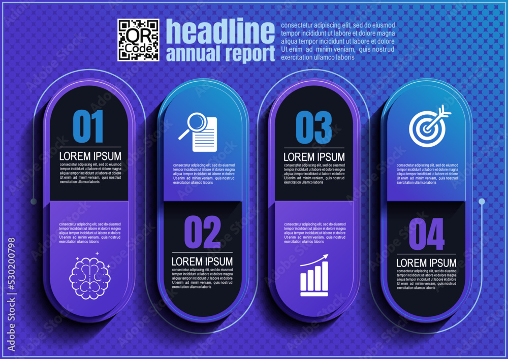 business infographics design, 4 process chart diagram template ...