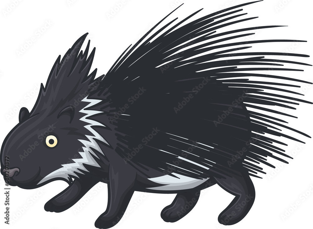 Animal with quills isolated porcupine rodent Stock Illustration | Adobe ...