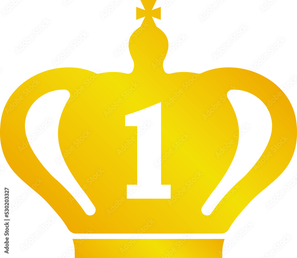 Gold crown icon / 1st place (png) Stock Illustration | Adobe Stock